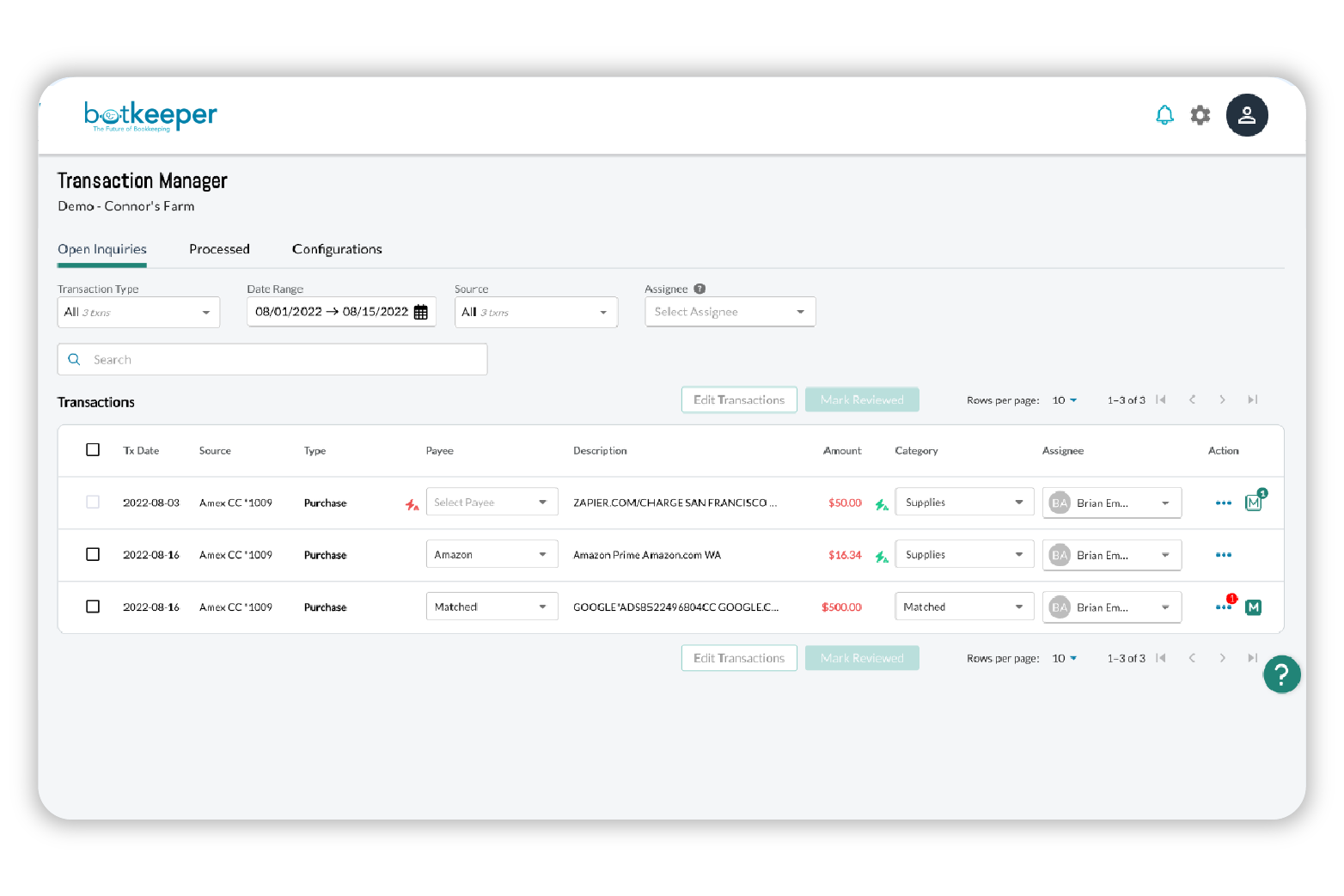 Botkeeper | Transaction Manager