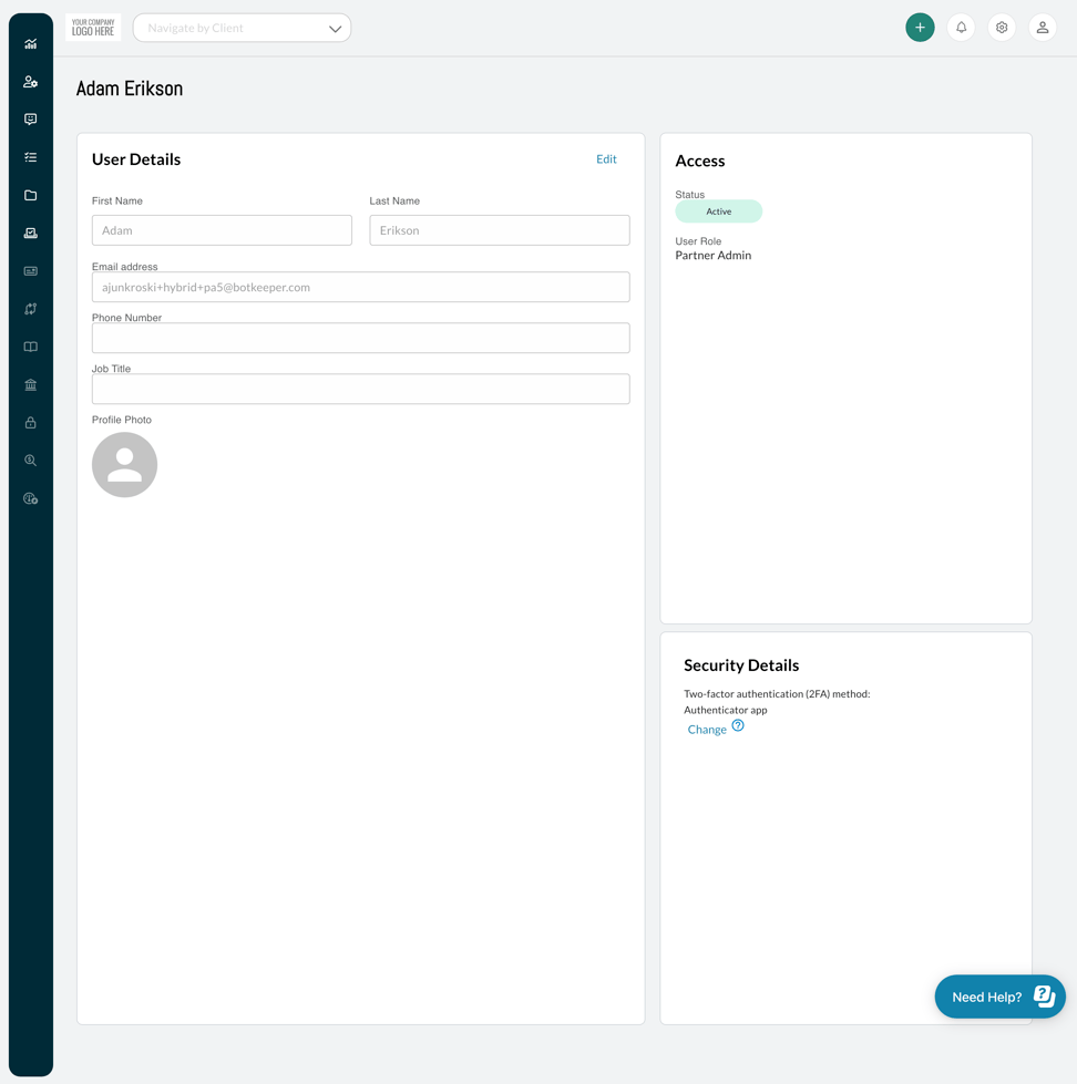 Personal Profile & Notifications/Preferences